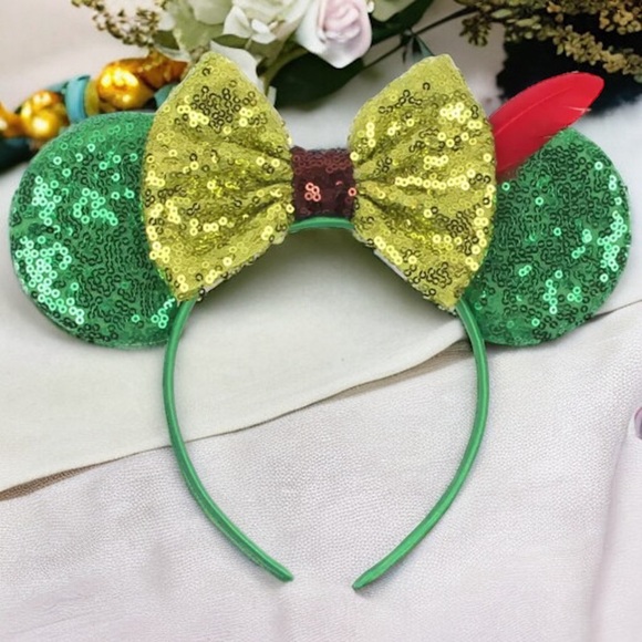 Accessories | Vibrant Peter Pan Mouse Ears With 5 Sequin Bow New Disney ...